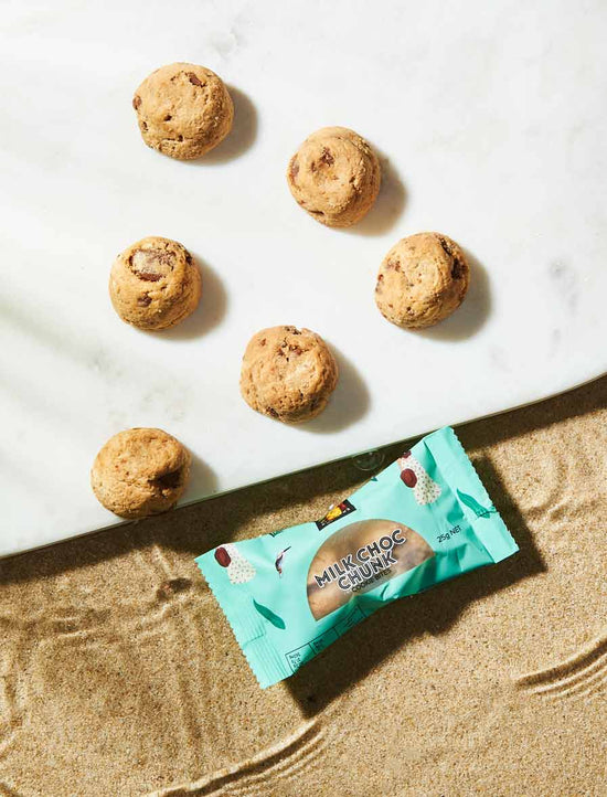Byron Bay Cookies Milk Choc Chunk Cookie Bite Twin Pack 25g – Byron Bay ...